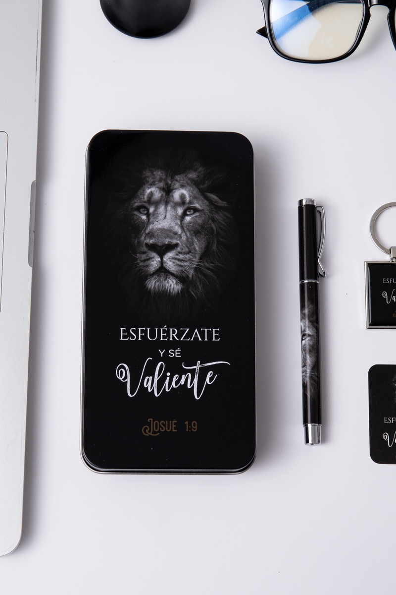 Esfuérzate y sé valiente - Pack llavero + bolígrafo + tarjeta en caja ...